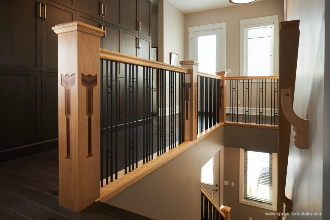 Custom Inlaid Posts - Specialized Stair & Rail