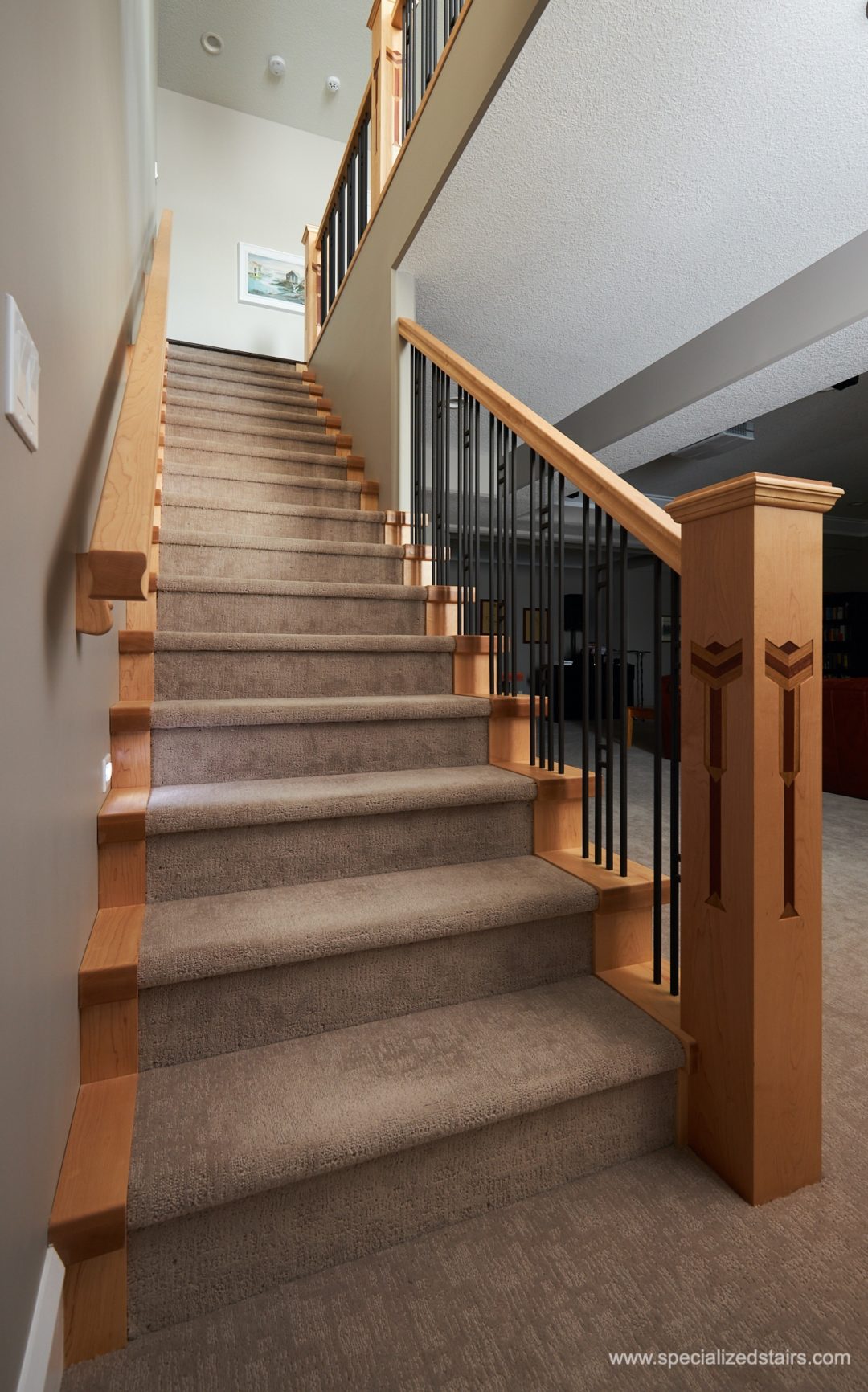 Custom Inlaid Posts - Specialized Stair & Rail