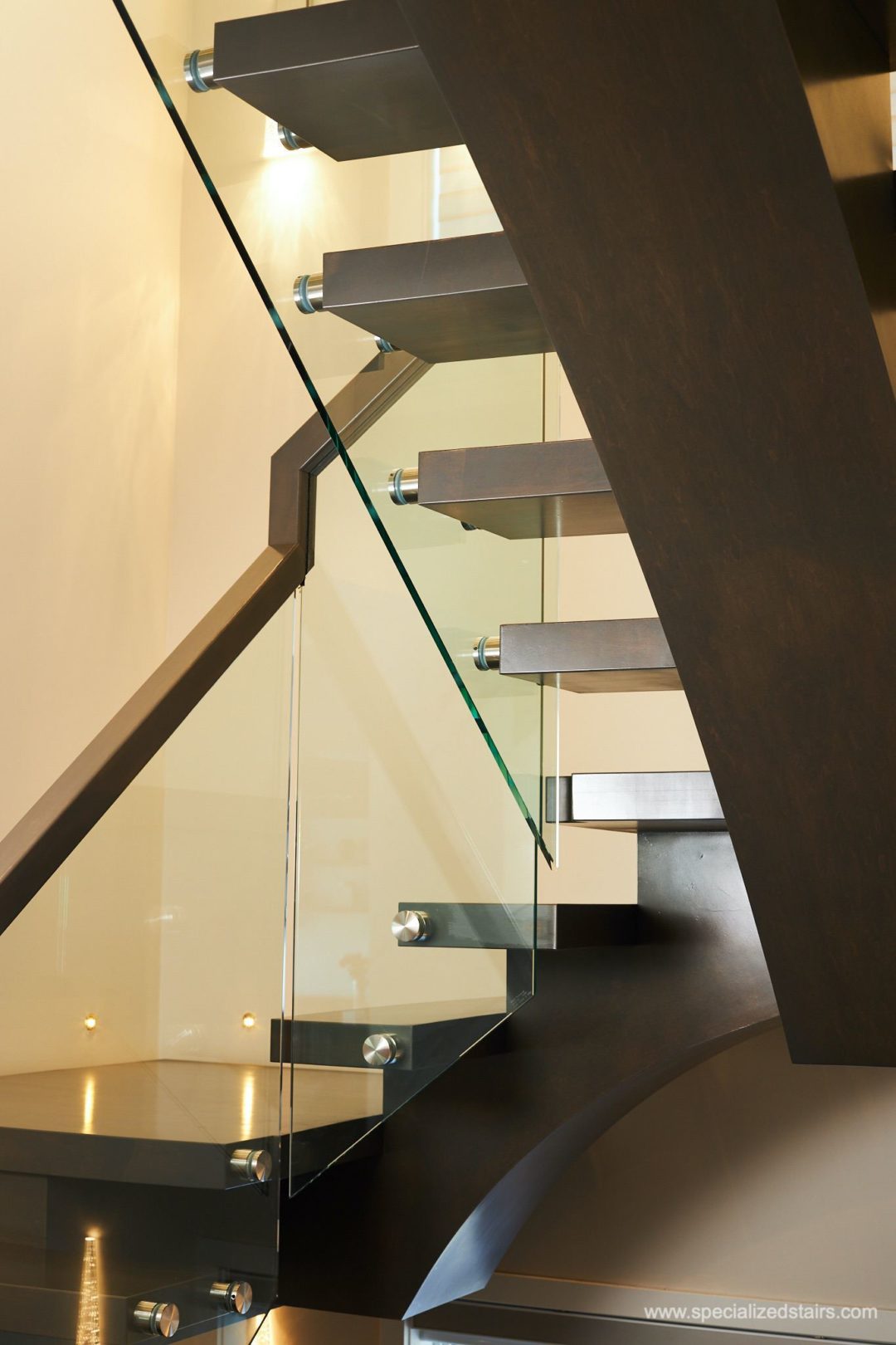 Elegant Curved Glass Railing - Specialized Stair & Rail