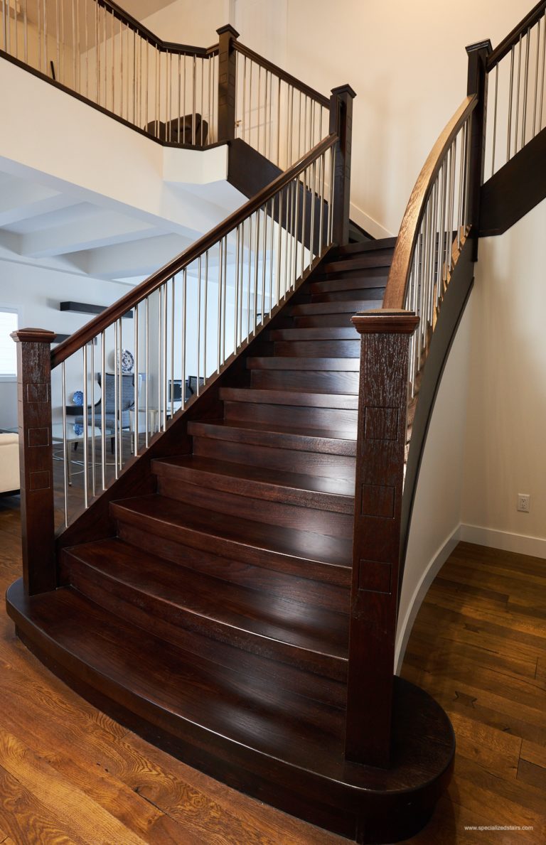 Contemporary Flared Staircase - Specialized Stair & Rail